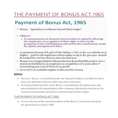 The payment of bonus act | DOCX