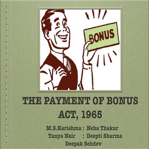 The payment of bonus act 1965 | PDF