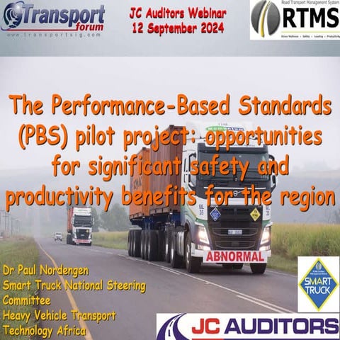 The PBS pilot project - Opportunities for significant safety and ...