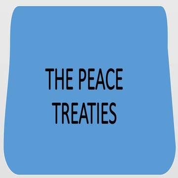 THE PEACE TREATIES grade 8 history igcse | PPTX