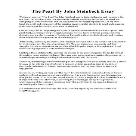 The Pearl By John Steinbeck Essay.pdf
