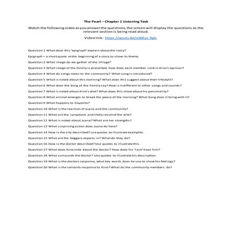 The pearl listening task chapter 1 task sheet - self-guided listening ...
