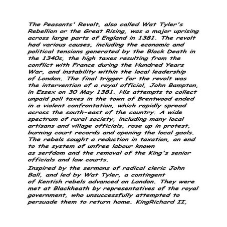 The peasants revolt | DOCX
