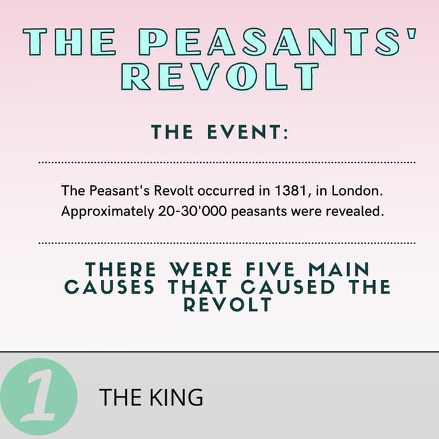 The peasants' Revolt, an infographic by Noa Durán ESO2 | PDF