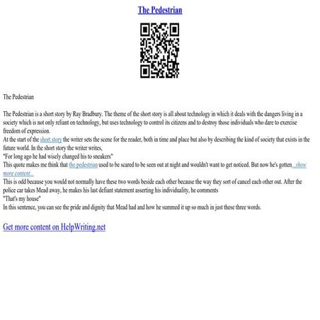 The Pedestrian | PDF