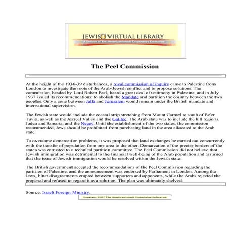 The Peel Commission / Website CHALLENGE | DOC