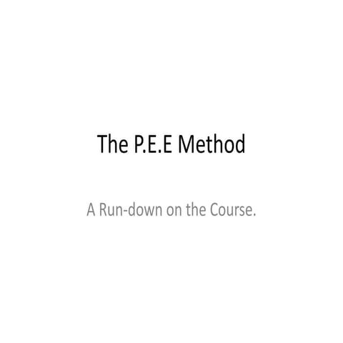 The P.E.E Method | PPTX