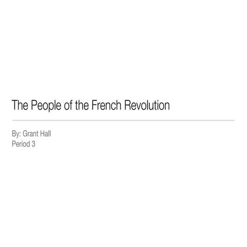 The people of the french revolution | PPT