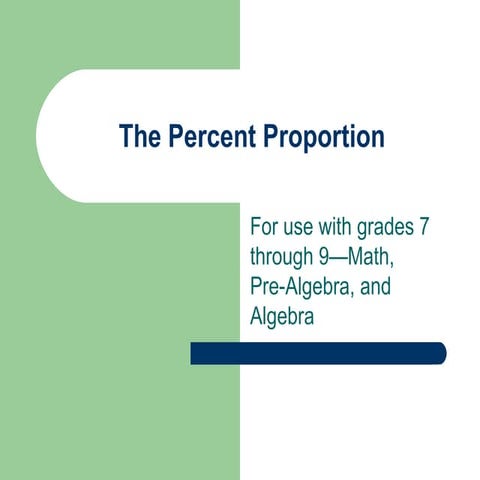 The Percent Proportion | PPT
