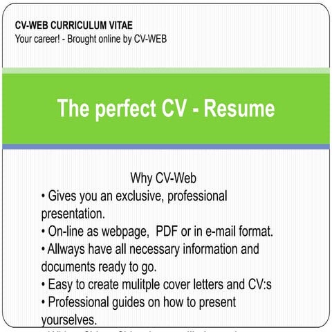 The perfect cv resume demo | PPTX