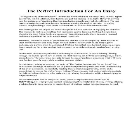 The Perfect Introduction For An Essay.pdf