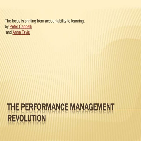 The performance management revolution | PPTX