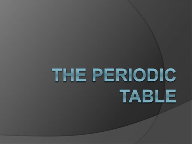 The Periodic Table | PPT