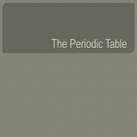 The Periodic Table | PPT
