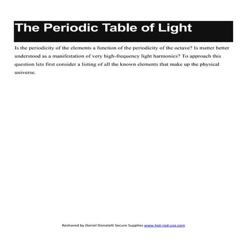 The periodic table of light | PDF