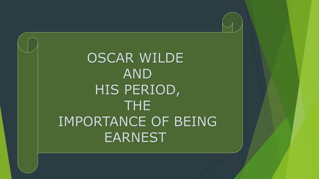 Oscar wilde (1854 1900) | PPTX