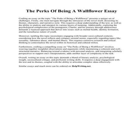 The Perks Of Being A Wallflower Essay.pdf