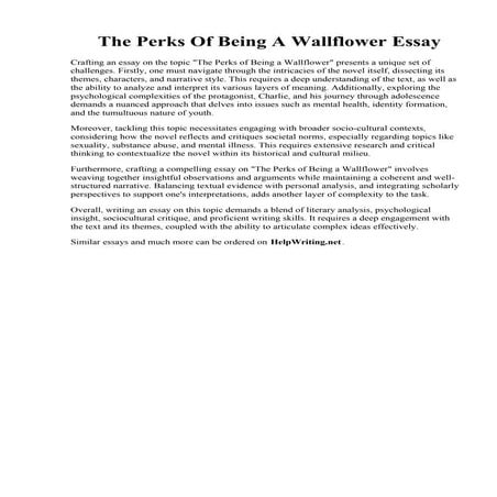 The Perks Of Being A Wallflower Essay.pdf