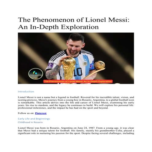 The Phenomenon of Lionel Messi: An In-Depth Exploration | DOCX