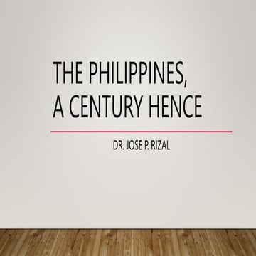 The Philippines, a century hence. pptx | PPTX