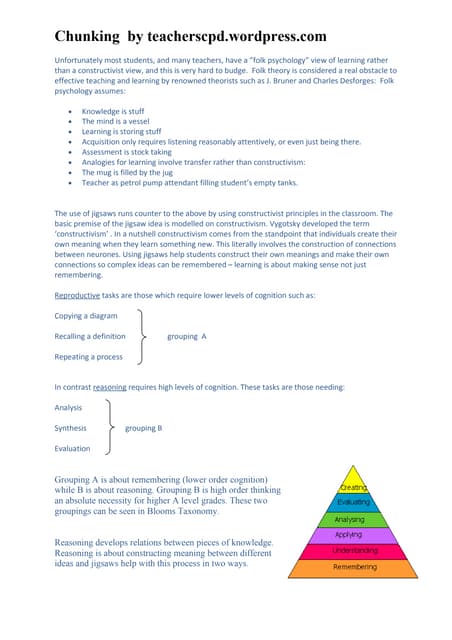 Chunking slides | PPTX | Education