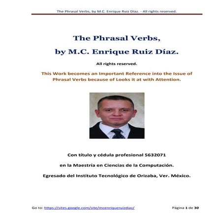 Regular and irregular verbs, by m.c. enrique ruiz díaz | PDF