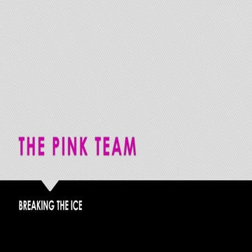 The pink team (mind the gap) | PPT