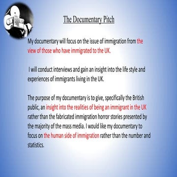 The Documentary Pitch | PPT