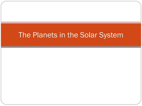 The Inner Planets | PPT