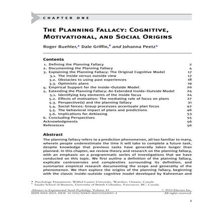 The Planning Fallacy Cognitive.pdf