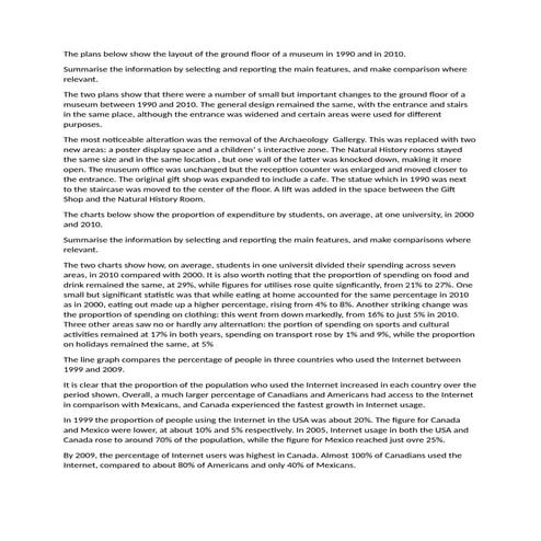 The plans below show the layout of the ground floor of a museum in 1990 ...