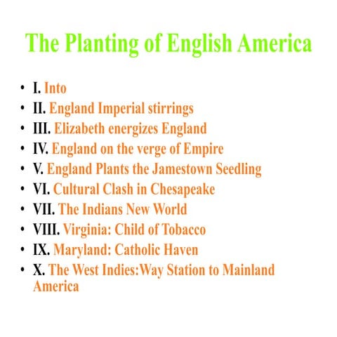 The Planting Of English America Part 1 | PPT
