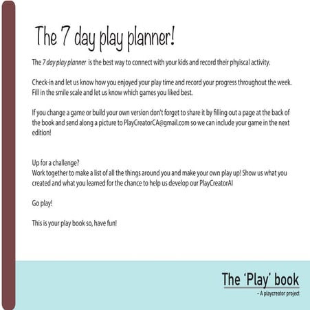 The PlayCreator PlayBook | PDF