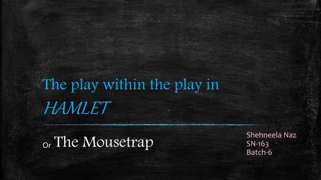 Hamlet play within play | PPT