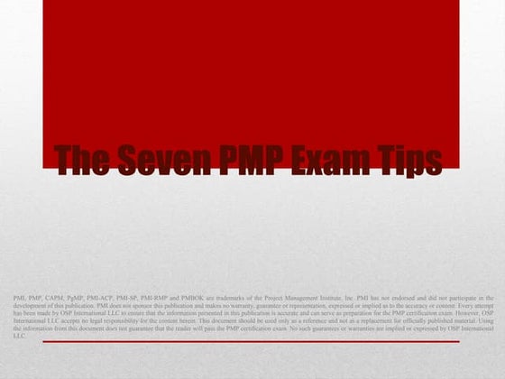 PMP Exam Tips | PPT