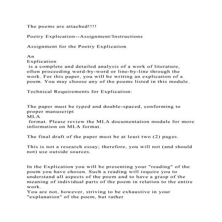 Assignment Sheet for English 1302 Poetry Explication Essay .docx