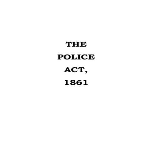 The police act, 1861 | PDF