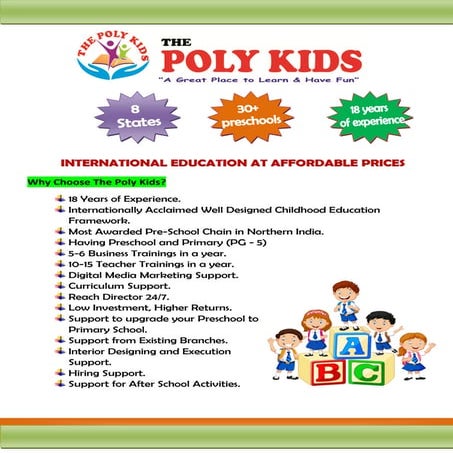 Poly Kids Franchise Proposal: Empowering Early Childhood Education | PDF