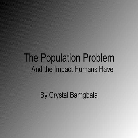 The Population Problem | PPT