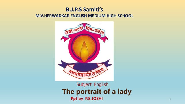 The portrait of a lady. class 11 english | PPTX