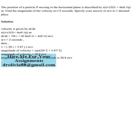 The position of a particle P moving in the horizontal plane is descr.pdf