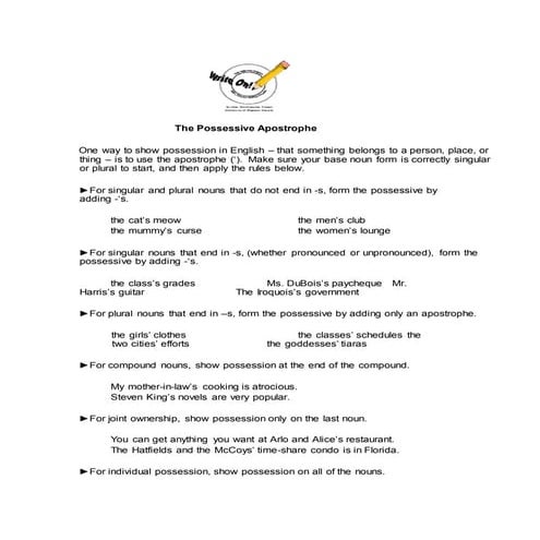 The possessive apostrophe | PDF