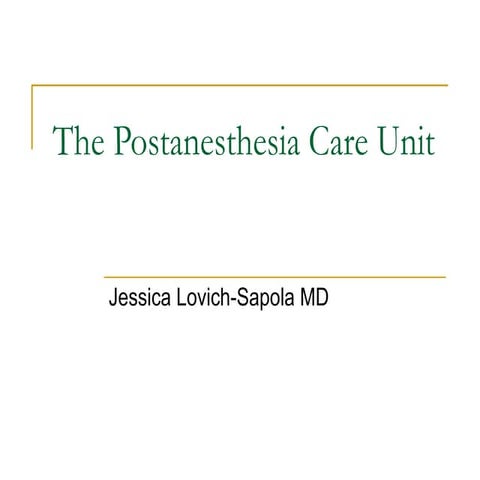 Post anesthesia care unit(PACU) | PDF