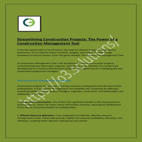 CMMS for Construction Projects.......... | PDF