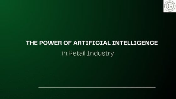 Introduction to AI in the Retail Industry | PDF