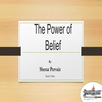 The Power of belief | PPTX