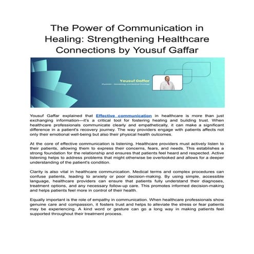 The Power of Communication in Healing_ Strengthening Healthcare ...