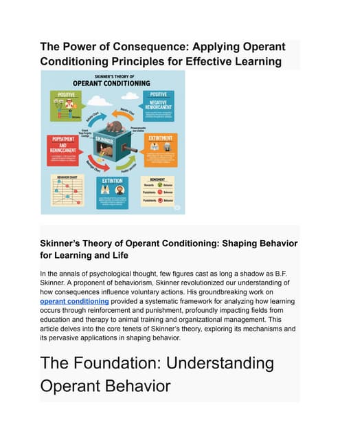 B. F. Skinner's Operant Conditioning | PPT