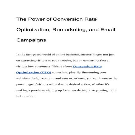 The Power of Conversion Rate Optimization, Remarketing, and Email Campaigns.pdf