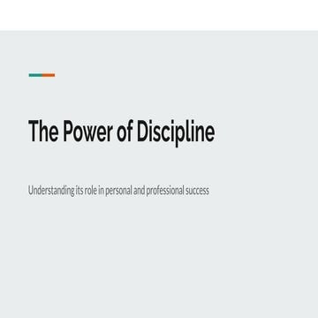 The Power of Discipline In The Modern Day | PDF